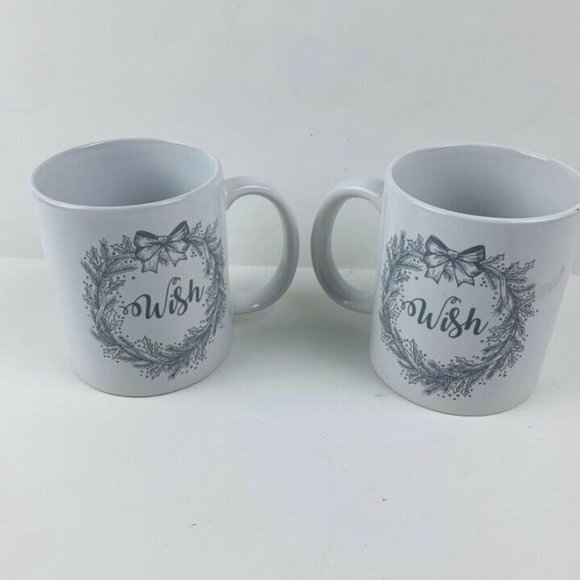 Designpac | Dining | Set Of 2 Designpac Wish Mugs Pair Christmas Coffee ...